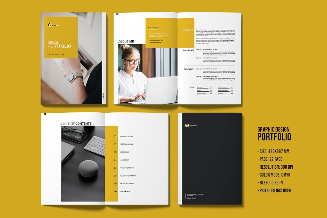 Portfolio Template, Designer Portfolio Brochure | Multipurpose ...