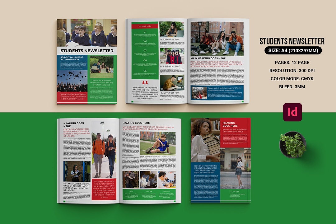 Students Newsletter Template | Printable Education Newsletter | Ms Word ...