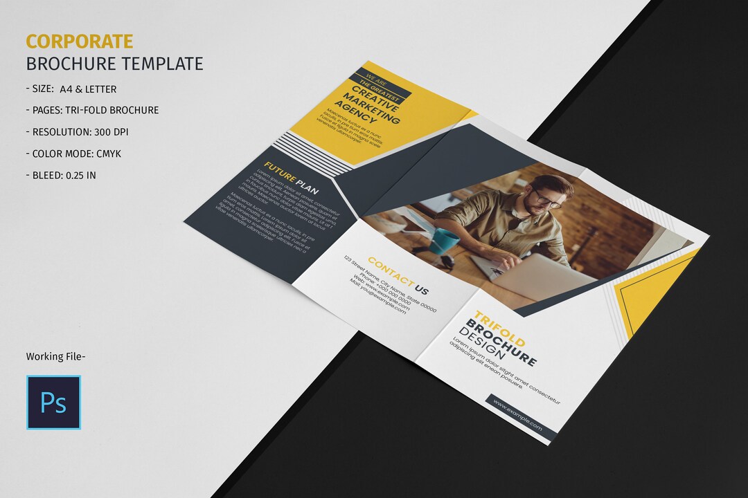 Business Brochure Template | Corporate Trifold Brochure | Photoshop ...