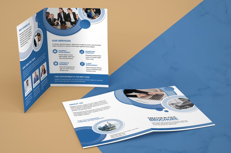 Business Bifold Brochure Template Corporate Brochure Photoshop Template ...