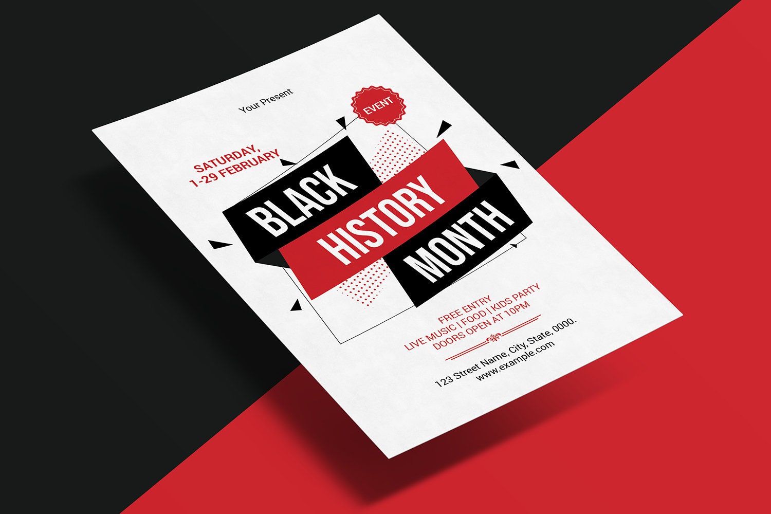 Black History Event Flyer Template | Party Invitation Flyer, Ms Word ...