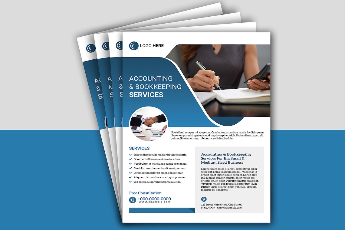 Accounting Service Flyer Template: Customizable Design (photoshop, Word ...