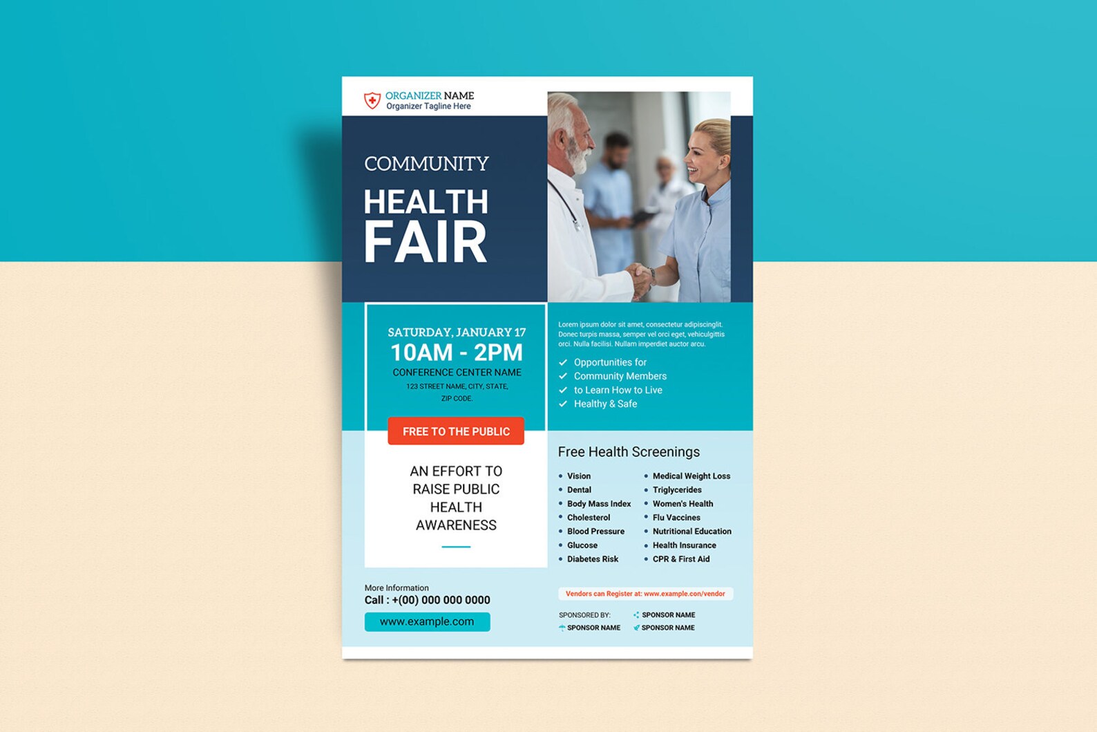 Health Fair Flyer Template | Ms Word, Photoshop and Canva Template ...