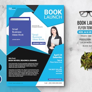 Book Launch Flyer Template: Ms Word & Photoshop (digital Download) - Etsy