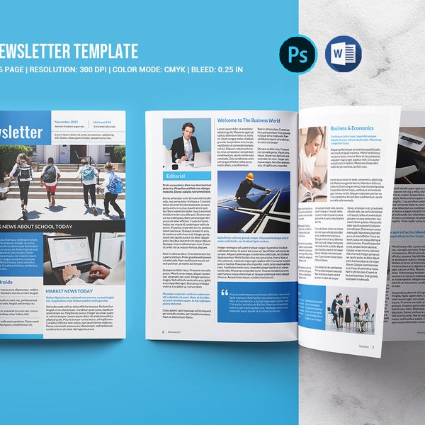 Powerpoint Newsletter Template - Etsy