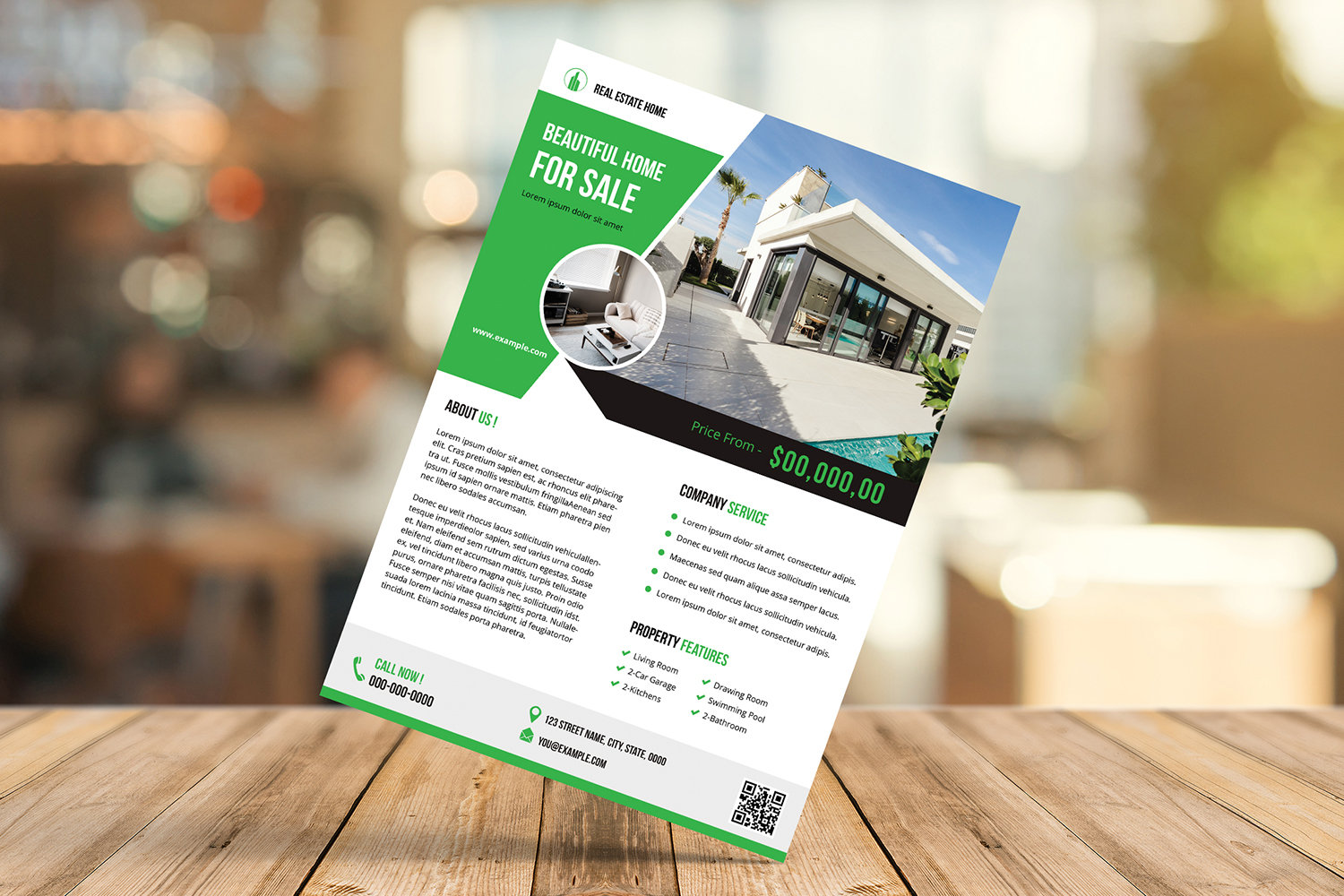 Real Estate Flyer Template , Ms Word, Photoshop & Elements Template ...