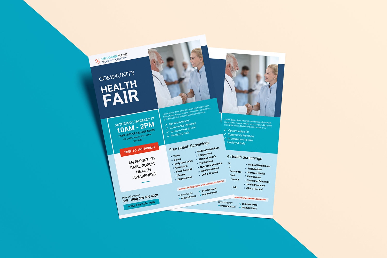 Health Fair Flyer Template | Ms Word, Photoshop and Canva Template ...