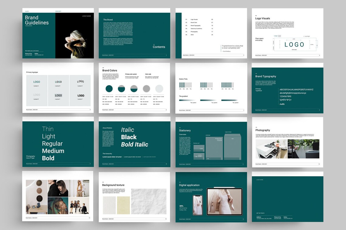 Brand Guideline Template Brand Manual Presentation Photoshop and Canva ...