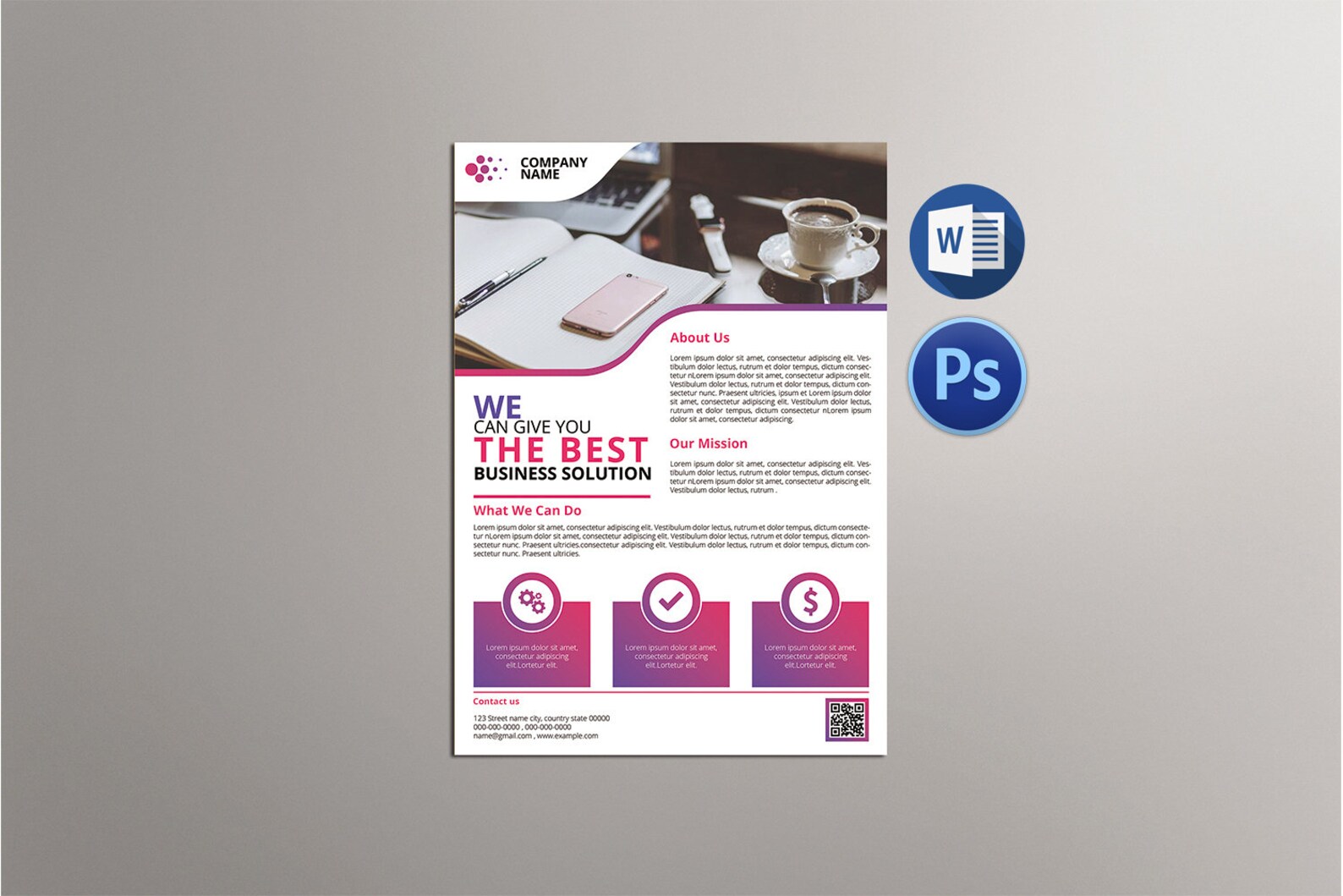 Printable Business Flyer Template Corporate Flyer MS Word - Etsy