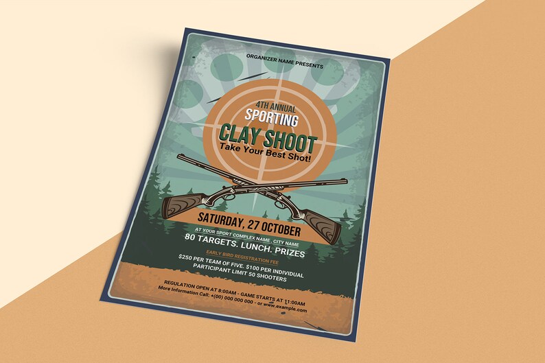 Clay Shooting Competition Flyer Template | Photoshop , Ms Word and ...