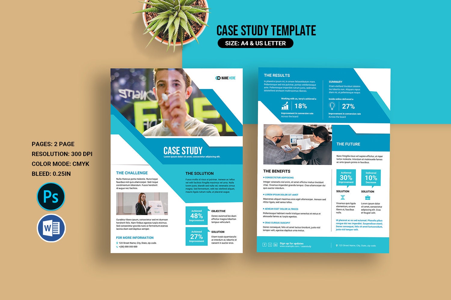 Printable Case Study Flyer Template Photoshop and Ms Word Template ...