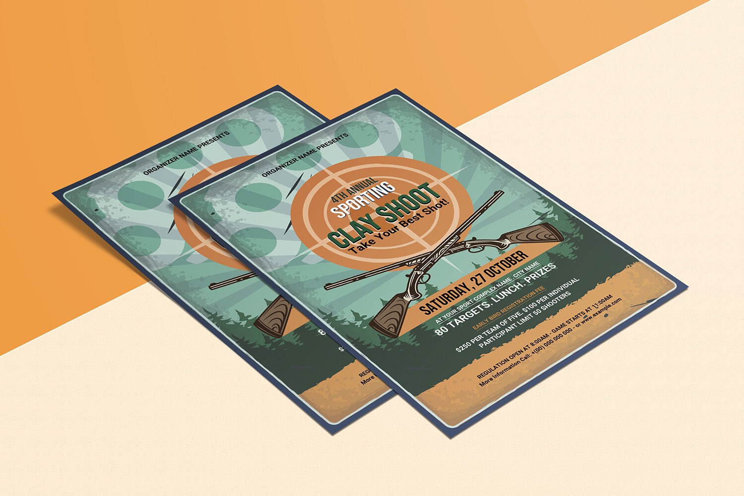 Clay Shooting Competition Flyer Template | Photoshop , Ms Word and ...