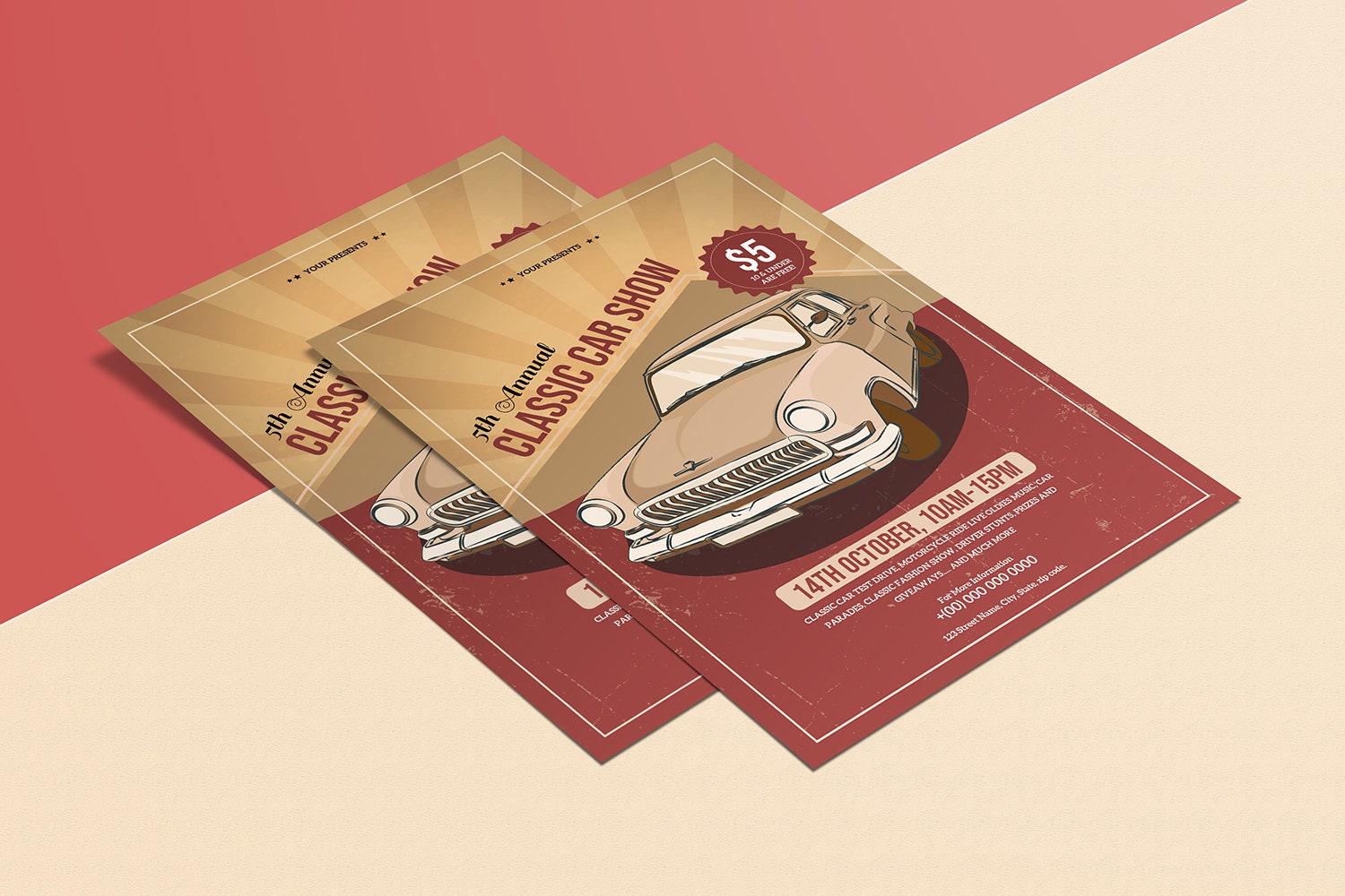 Old Classic Car Show Flyer Template MS Word, Photoshop and Canva ...