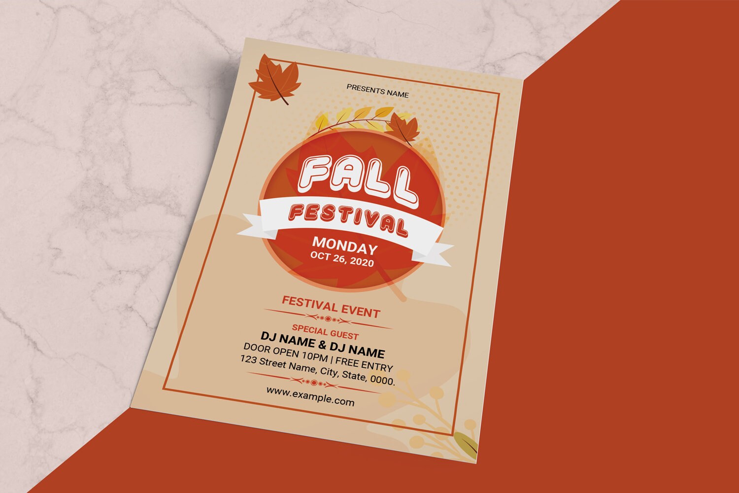 Autumn Festival Flyer Template Fall / Autumn Party Flyer MS Word ...