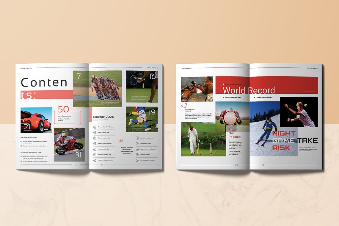 Sports Magazine Template | Indesign Template Instant Download - Etsy