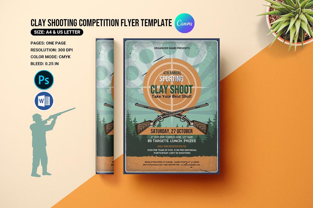 Clay Shooting Competition Flyer Template | Photoshop , Ms Word and ...