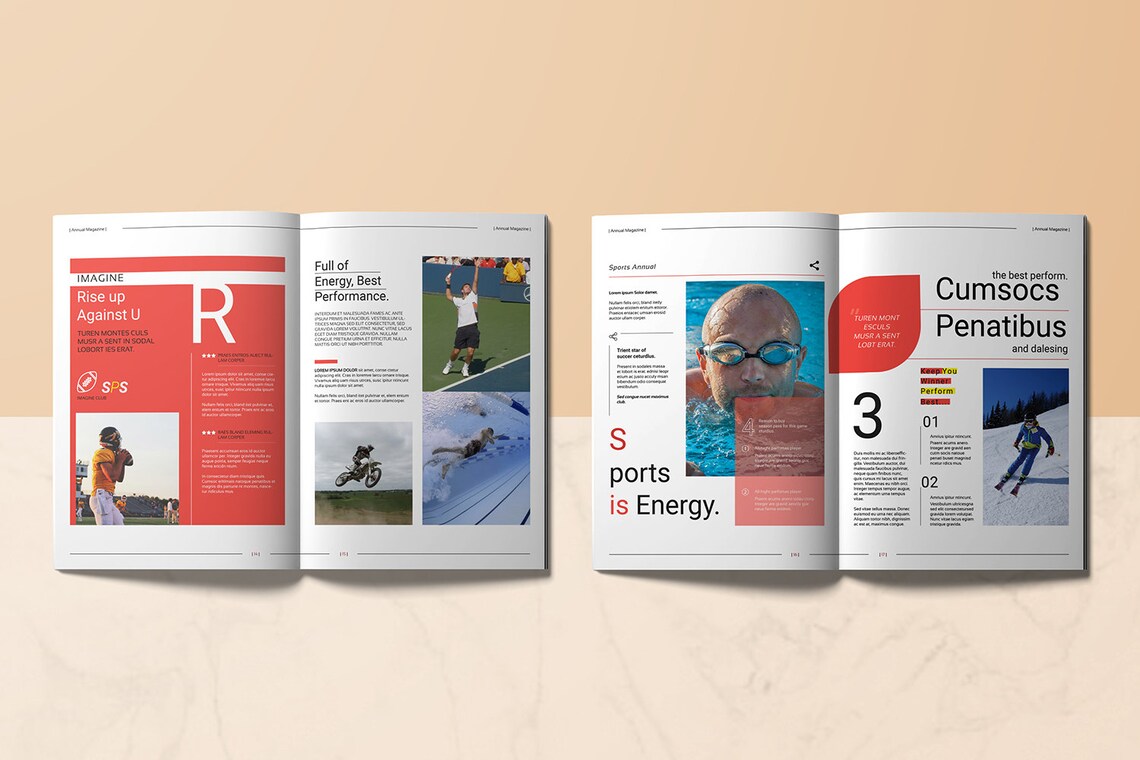 Sports Magazine Template | Indesign Template Instant Download - Etsy