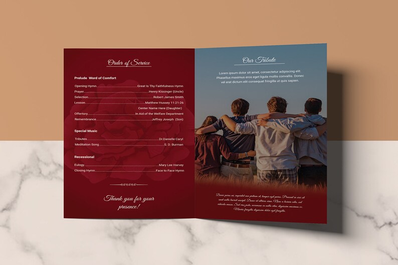Floral Funeral Program Template 8 Page Funeral Booklet - Etsy