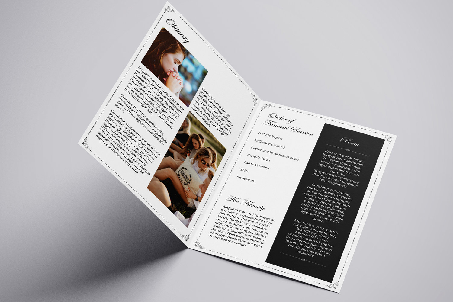 Funeral Program Template, Obituary Template , Editable Canva, Photoshop ...