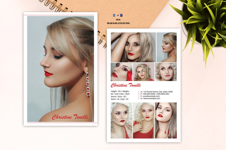 Modeling Comp Card Template | Model Comp Card | Ms Word , Photoshop ...