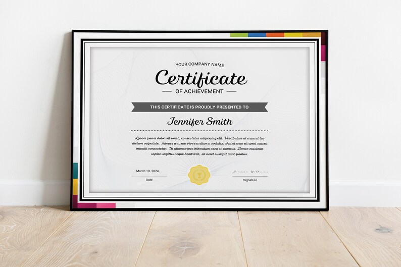 Printable Certificate of Achievement, Multipurpose Certificate Template ...