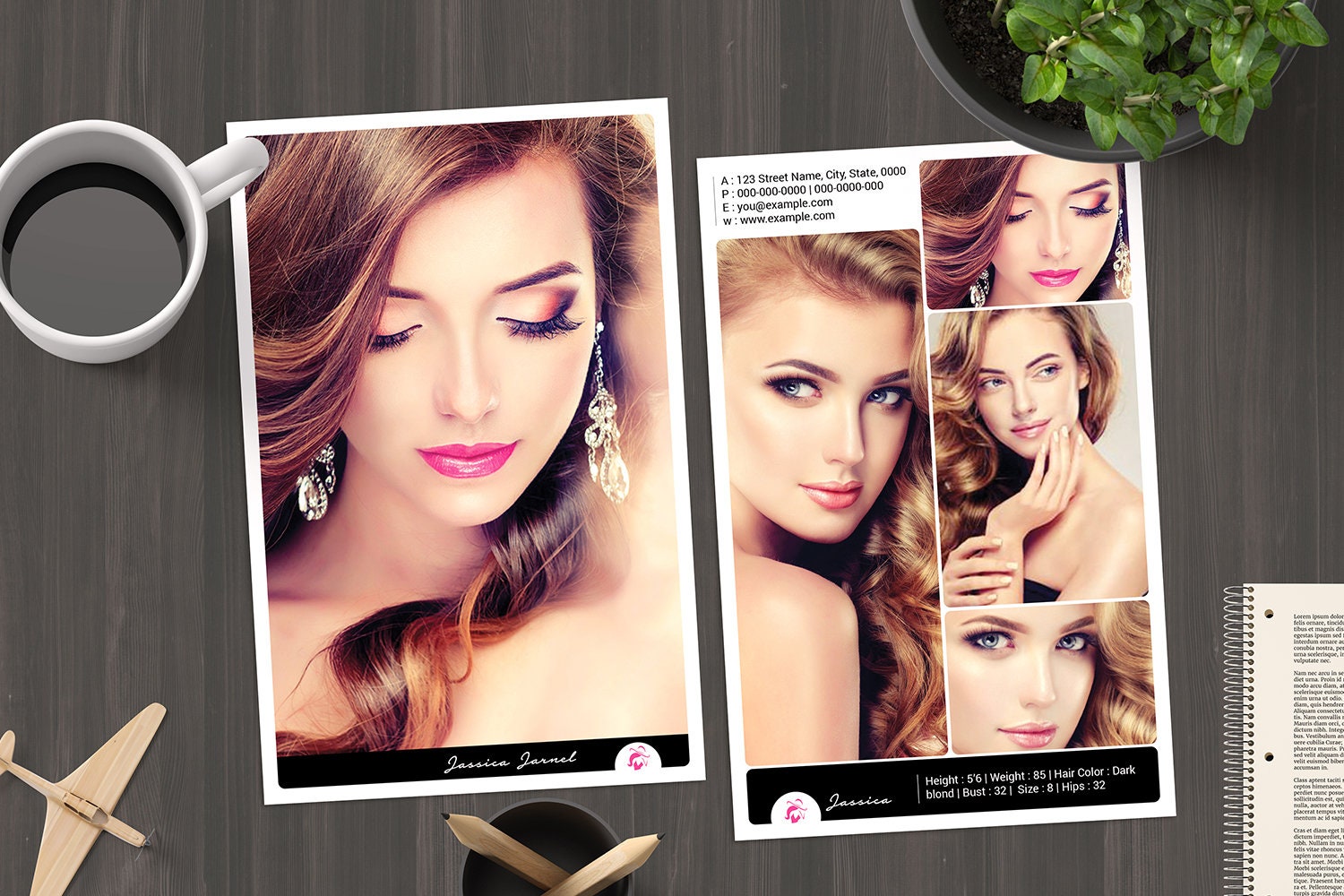 Modeling Comp Card Template | Model Composite Card | Ms Word ...