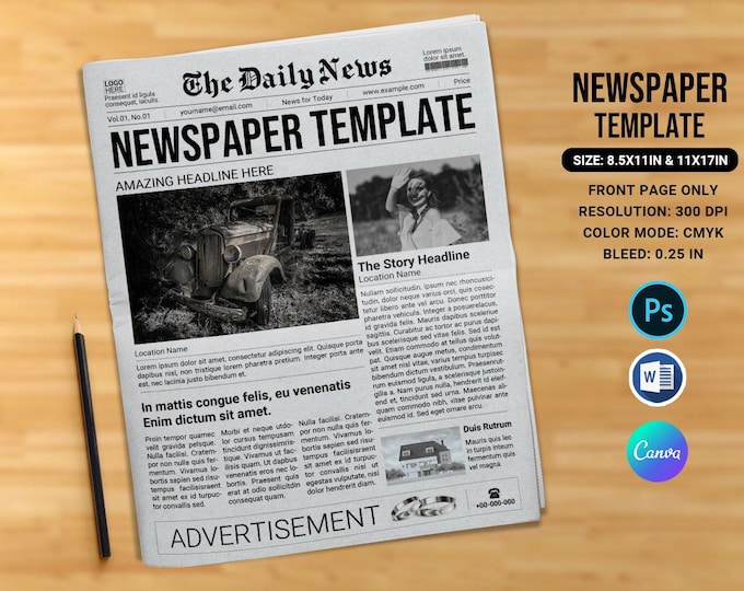 Custom Newspaper Headline Sports Boyfriend Gift (TEMPLATE) - Etsy