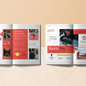 Sports Magazine Template | Indesign Template Instant Download - Etsy
