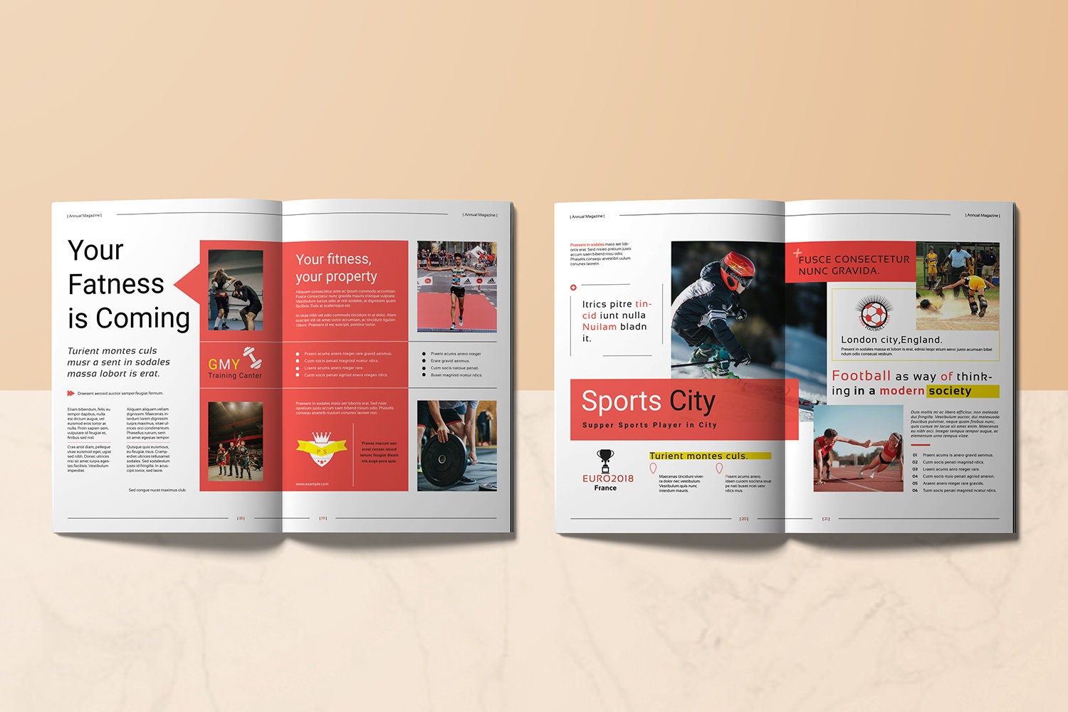 Sports Magazine Template | Indesign Template Instant Download - Etsy
