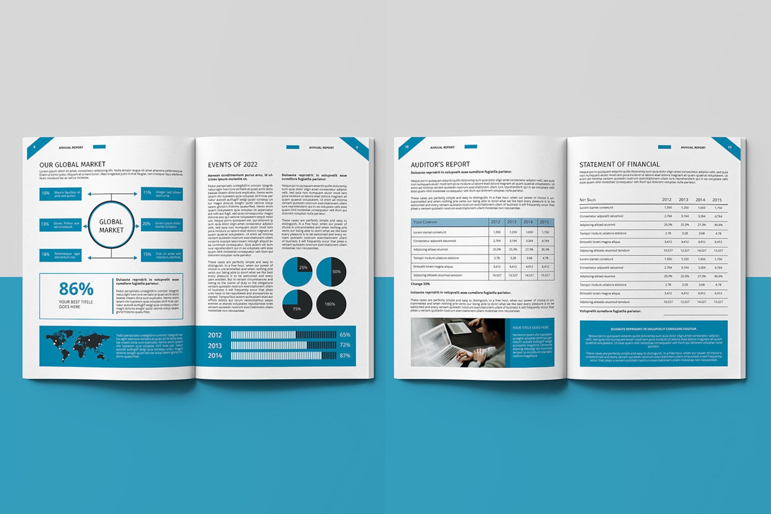 Annual Report Brochure Template: Corporate Business (MS Word & Indesign ...