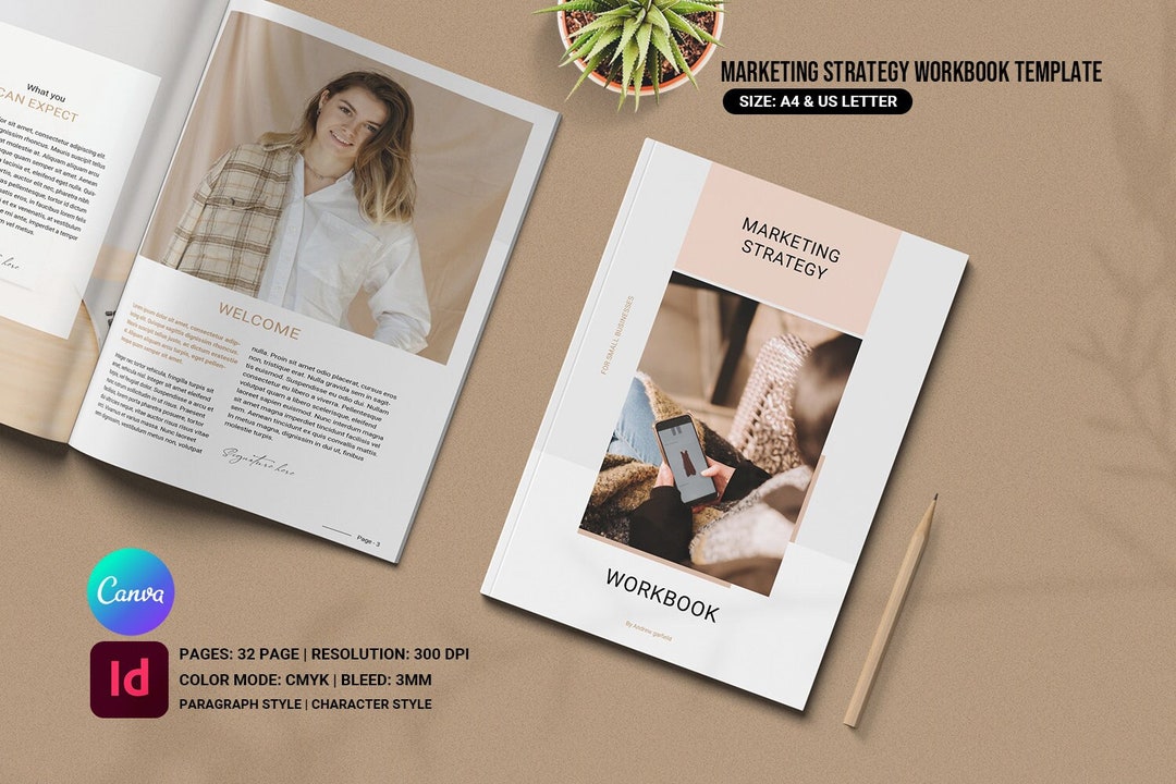 Marketing Strategy Workbook, Workbook Template | Multipurpose Ebook, Blogger Wokbook Creator ...