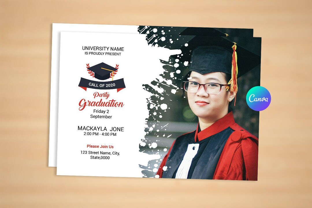 Elegant Graduation Announcement Template | Graduation Party Photo ...