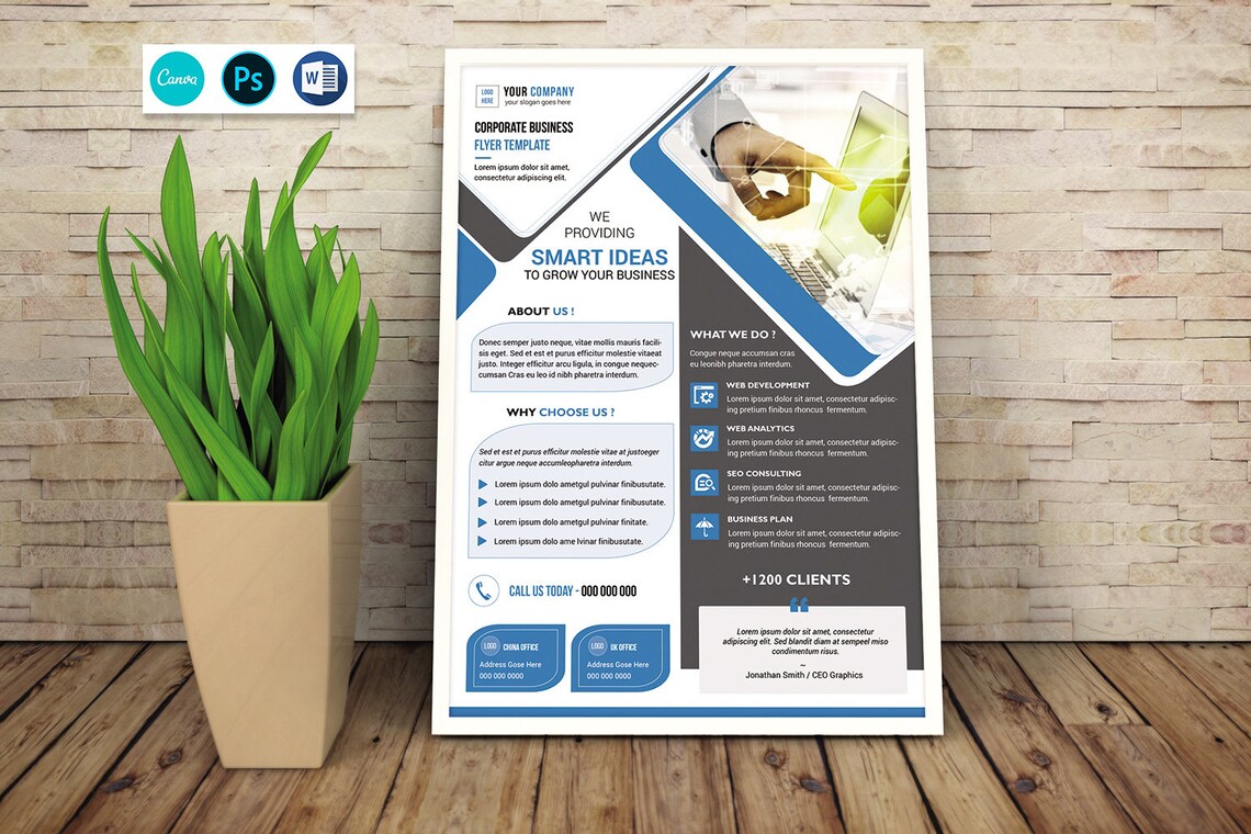 Business Flyer | Corporate Flyer Template | MS Word, Photoshop and ...