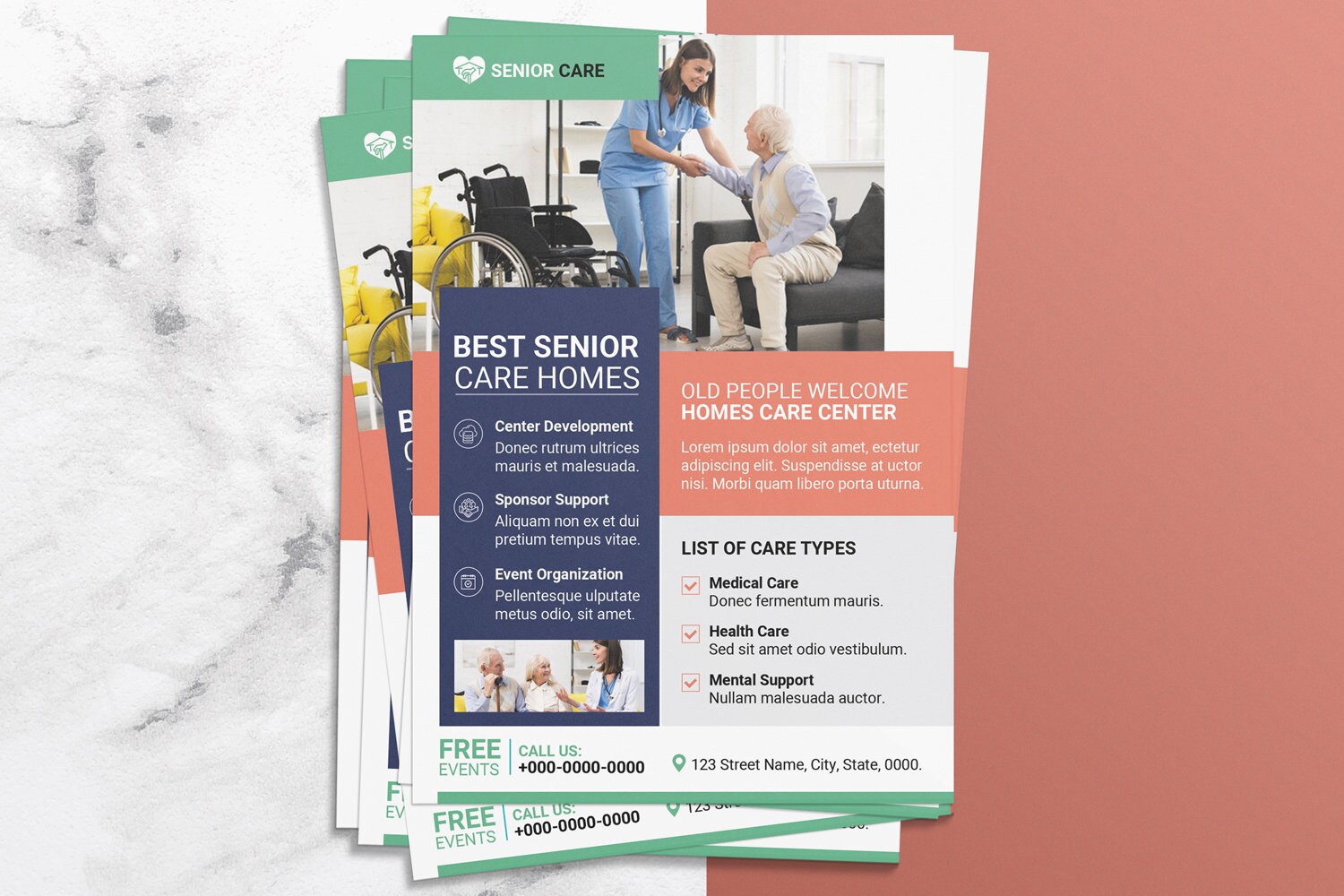 Senior Care Flyer Template | Canva, Photoshop and Ms Word Template ...
