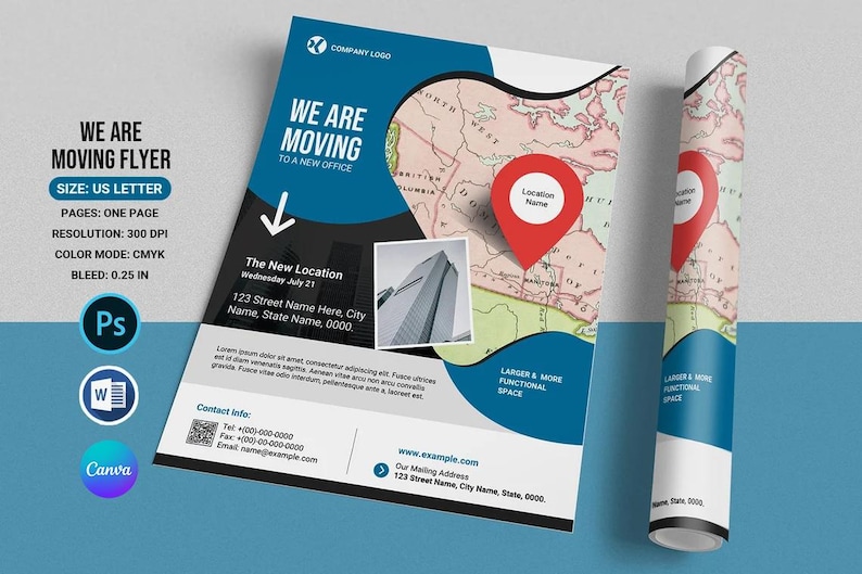 Moving Announcement Flyer Template: Editable Design (canva, Photoshop ...