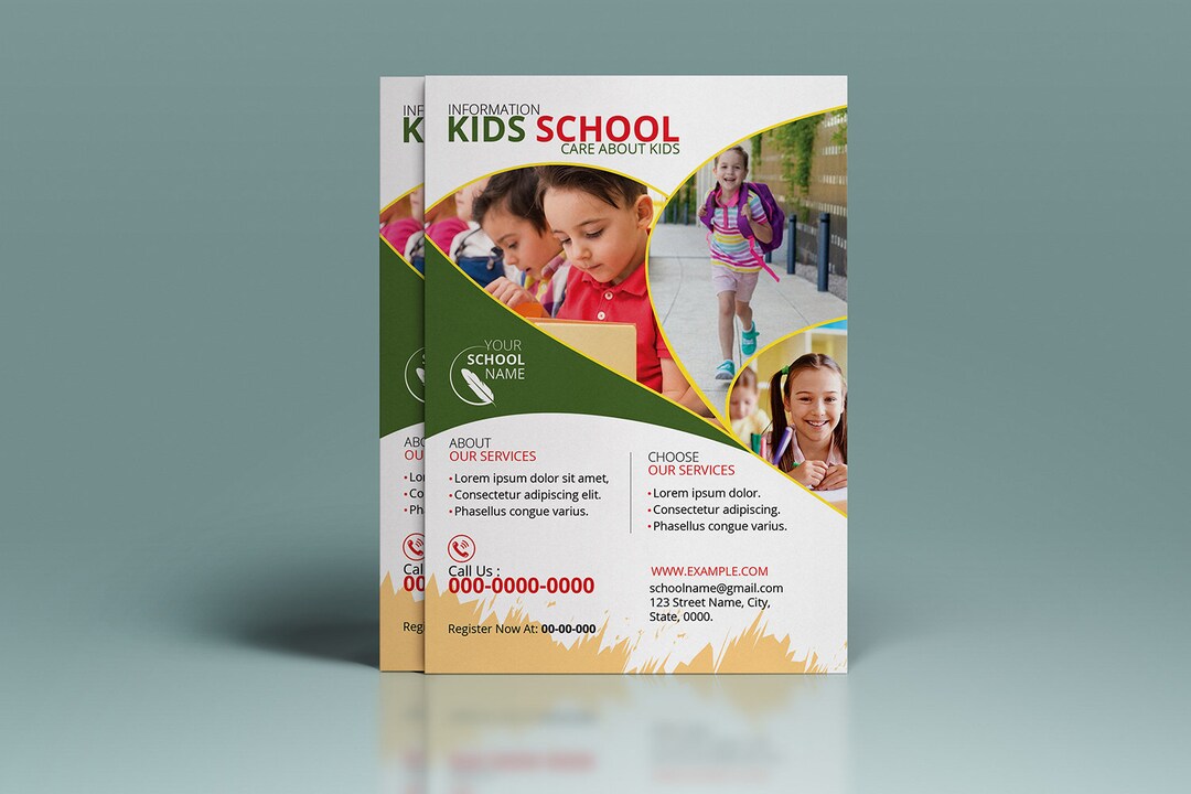 School Admission Flyer Template Photoshop and Ms Word Template Instant ...