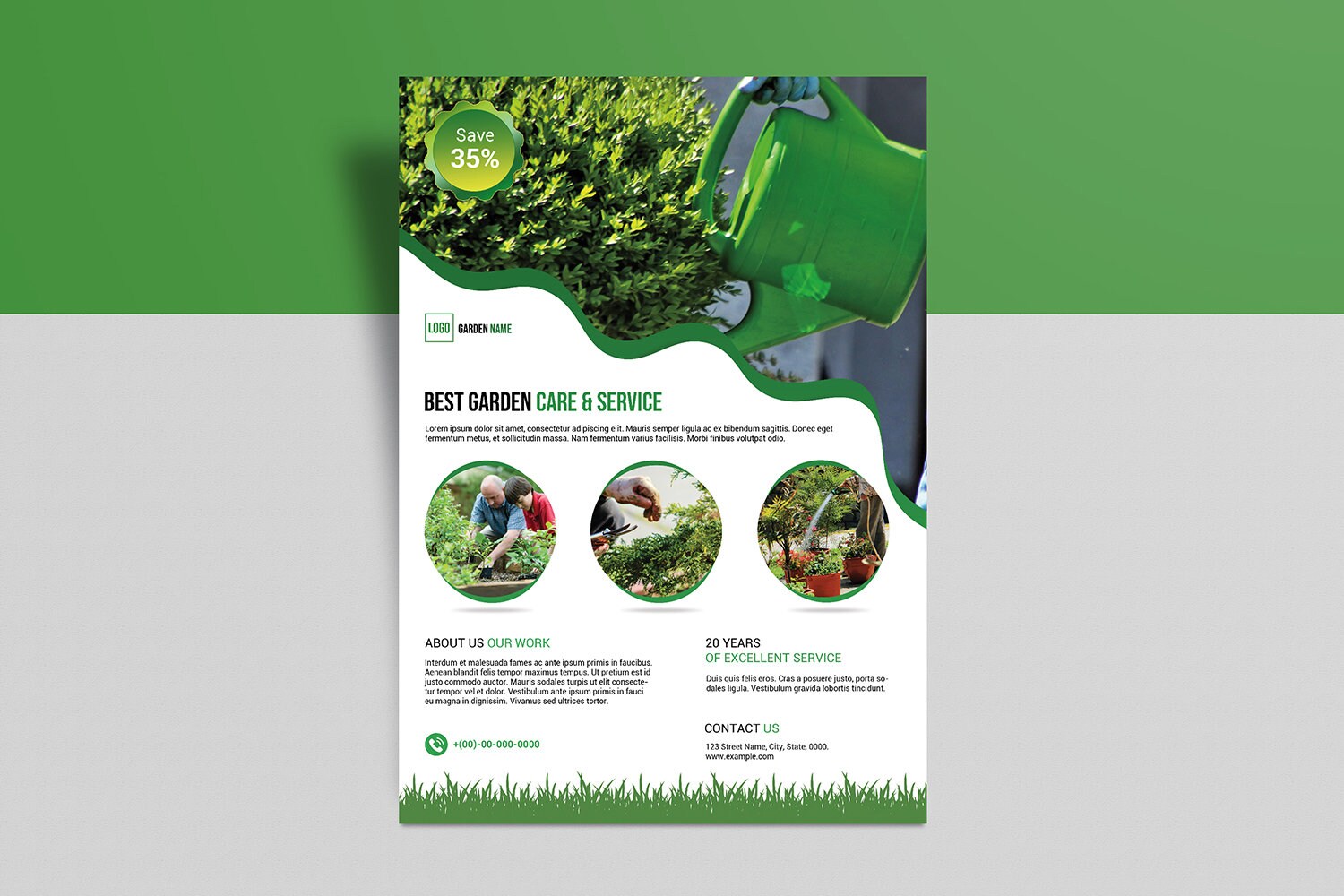 Gardening Flyer Template, Lawn and Landscaping Flyer | Garden Care ...