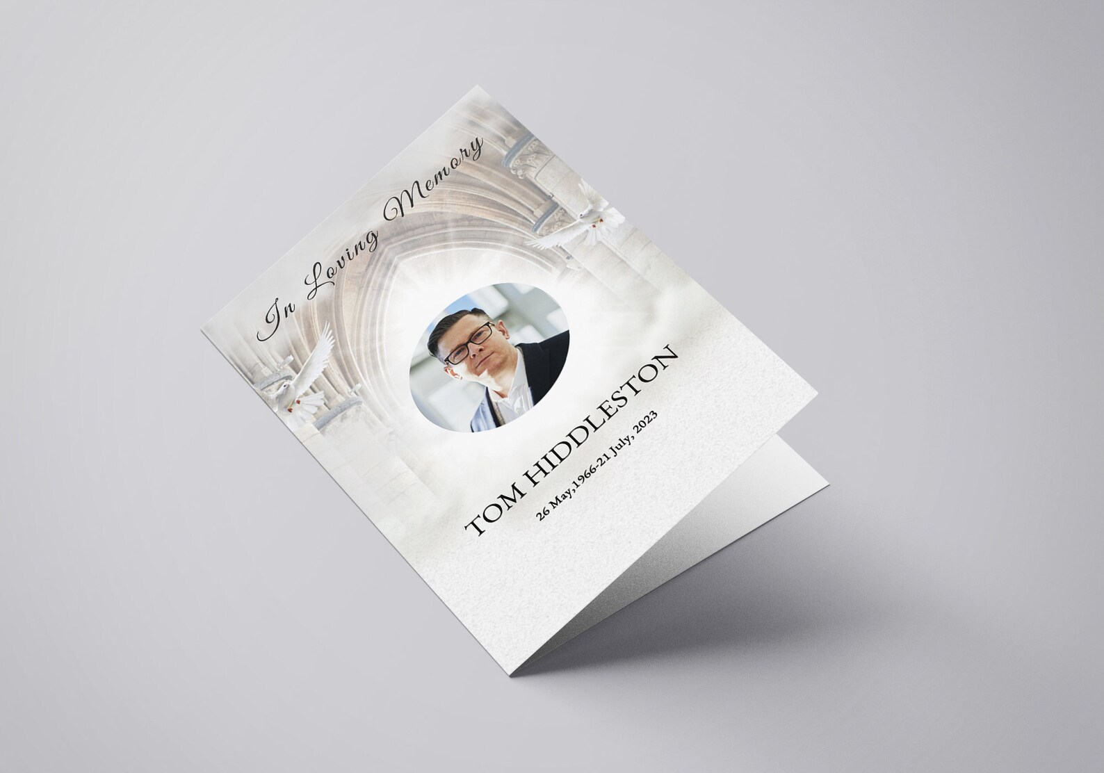 Heavenly Funeral Program Template: Printable Obituary (photoshop, MS ...