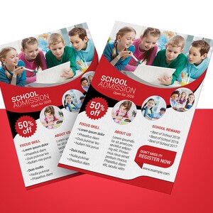 School Admission Flyer Template Ms Word , Photoshop and Canva Template ...