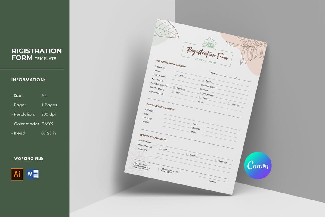 Editable Registration Form Template: Business Membership Application ...