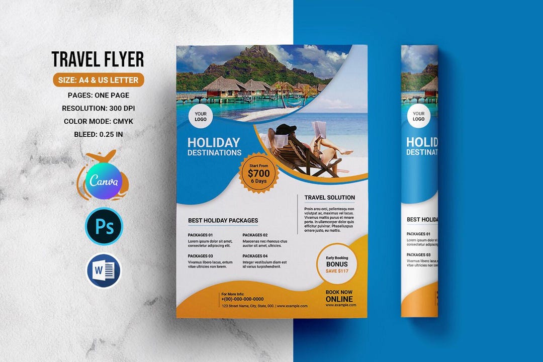 Travel Agency Promotion Flyer Template | Tour & Vacation Marketing ...