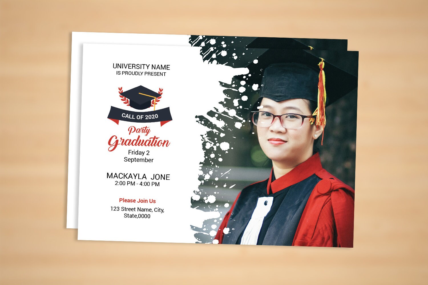 Graduation Invitation Template Senior Graduation Announcement Ms Word ...