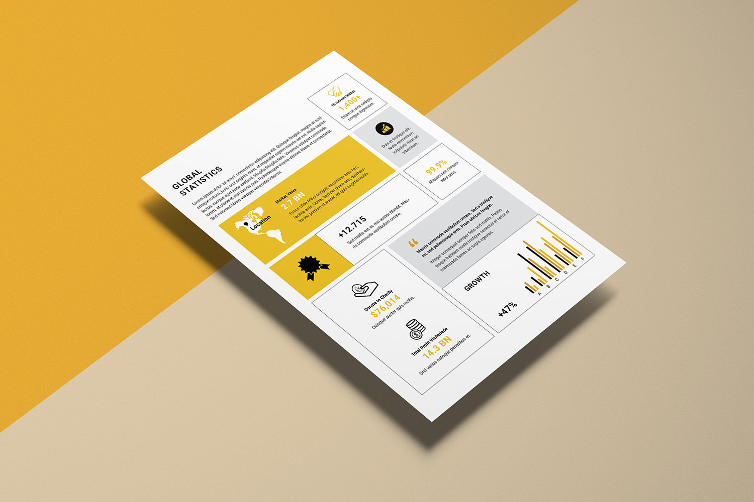 Business Fact Sheet Template: Editable Company Overview (A4 & US Letter ...