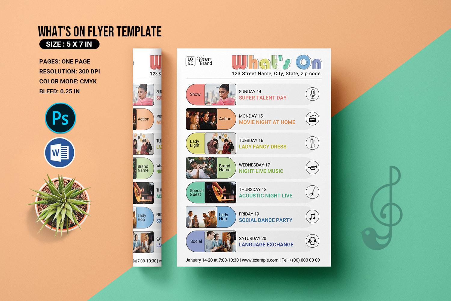 What's on Flyer, Event Schedule Flyer, Upcoming Events Flyer Template ...