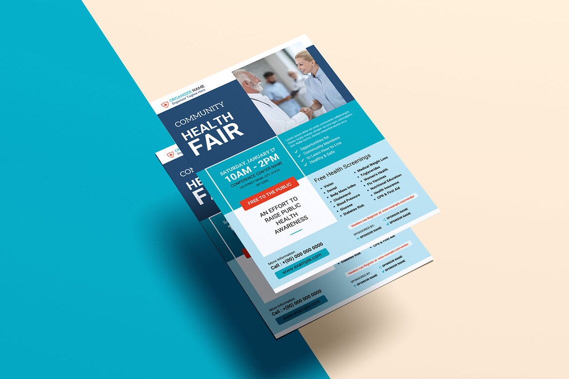 Health Fair Flyer Template | Ms Word, Photoshop and Canva Template ...