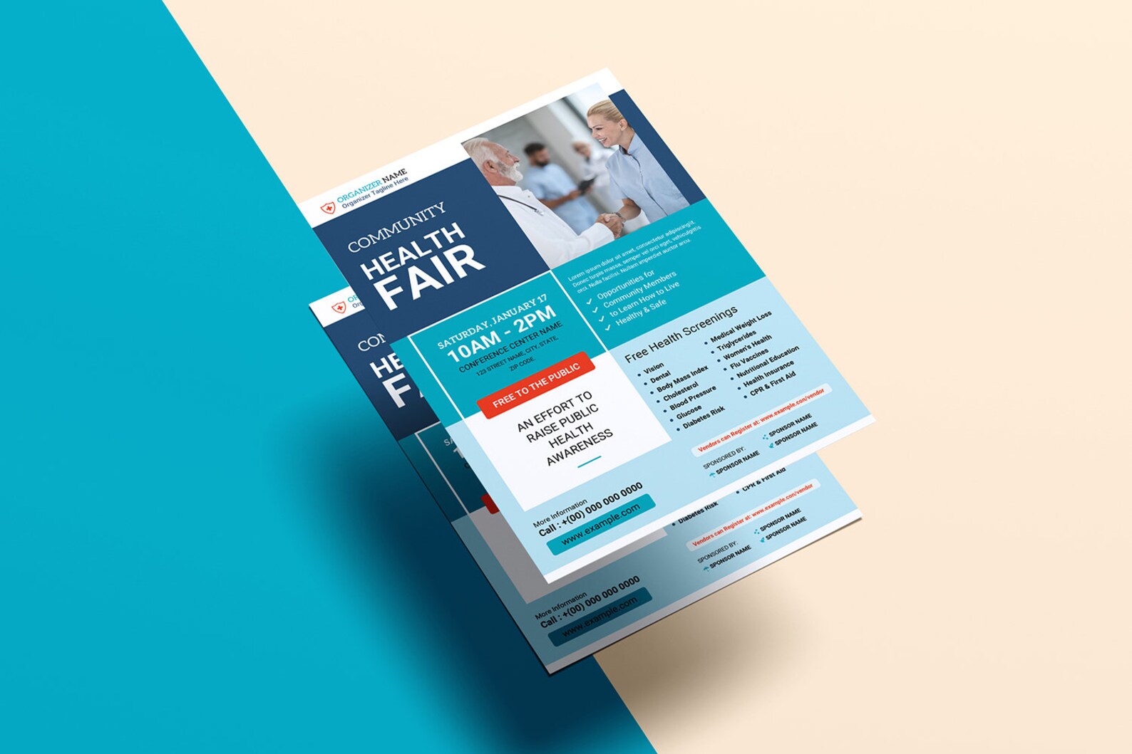 Health Fair Flyer Template | Ms Word, Photoshop and Canva Template ...