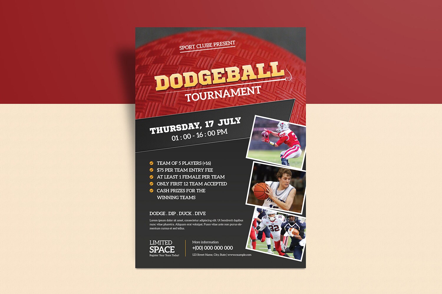 Dodgeball Game Flyer Template Dodgeball Tournament Flyer - Etsy