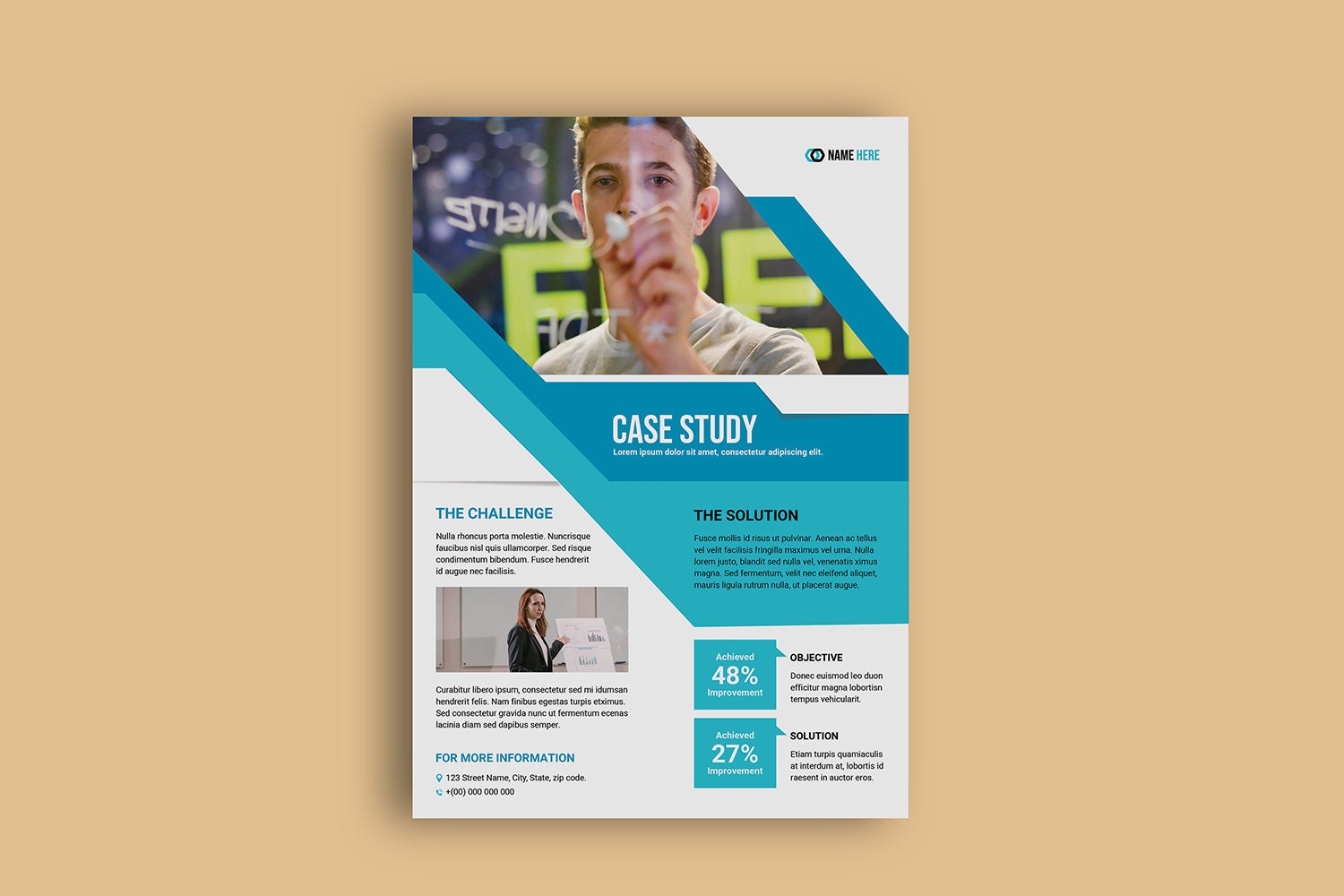 Printable Case Study Flyer Template | Photoshop, Canva and Ms Word ...