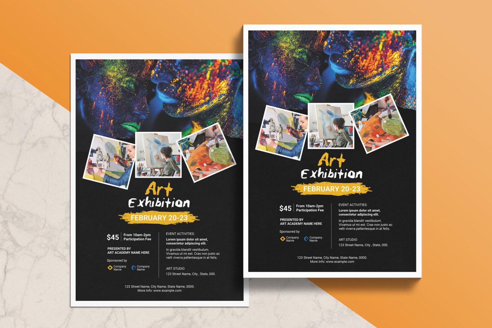 Art Exhibition Flyer Template, Art Event Flyer | Ms Word , Photoshop ...