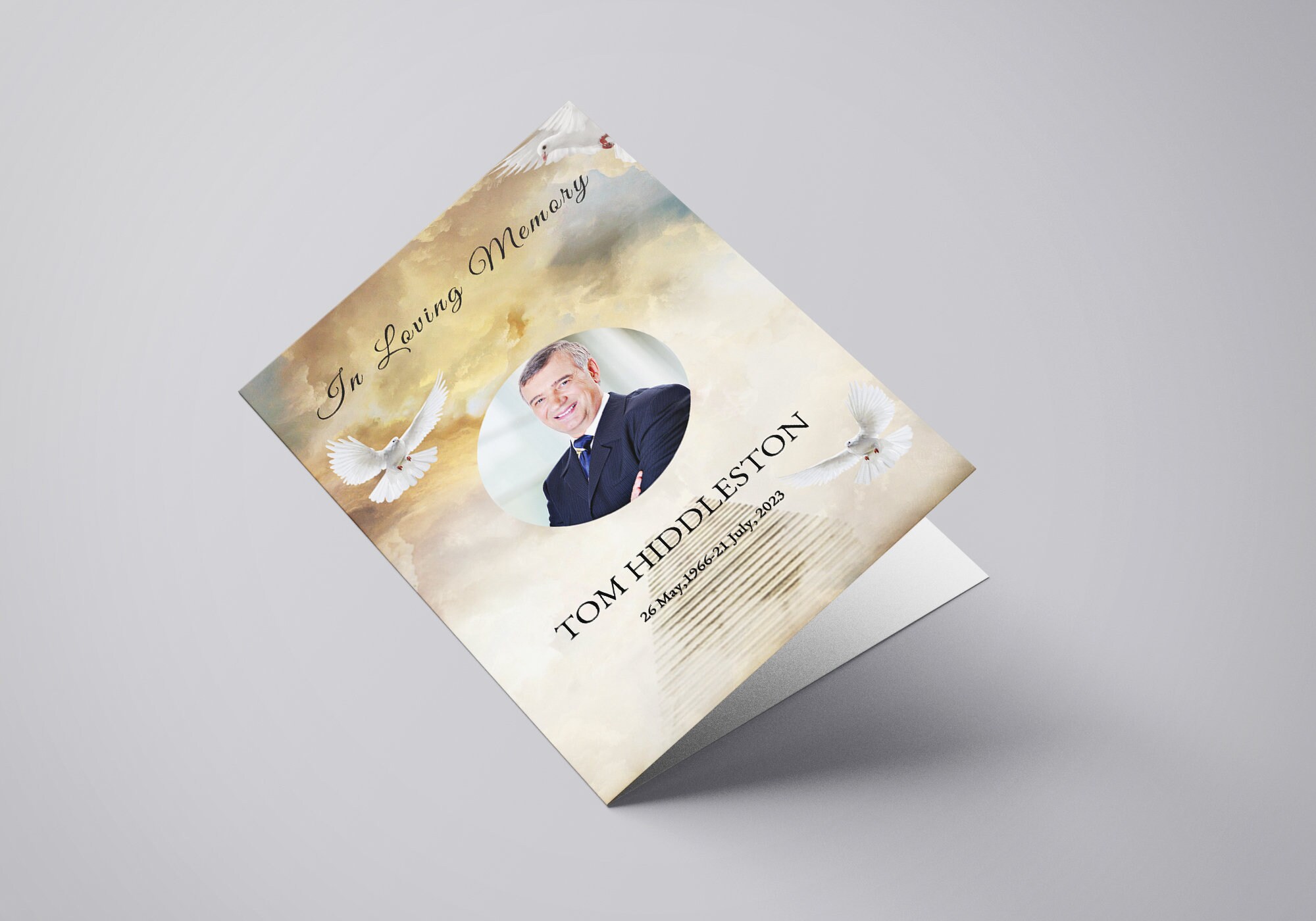 Heavenly Funeral Program Template, Obituary (photoshop, MS Word) - Etsy